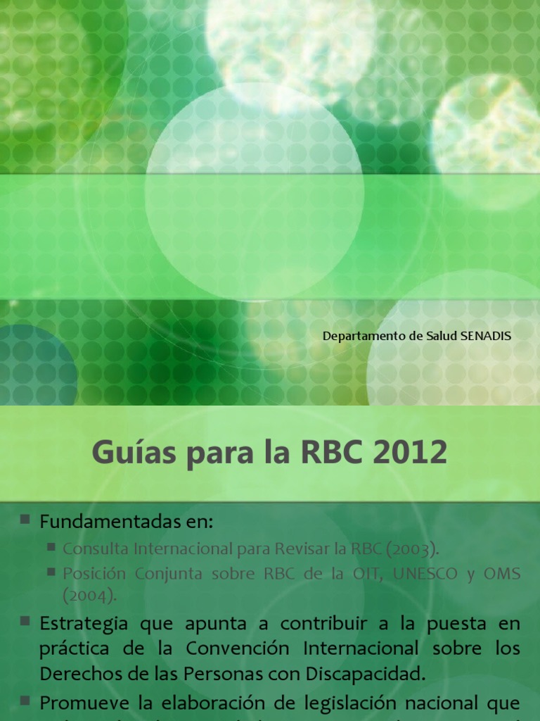 RBC y Fortalecimiento - Guías para La RBC OMS - 2012 | PDF | Invalidez | Inclusión (Educación)