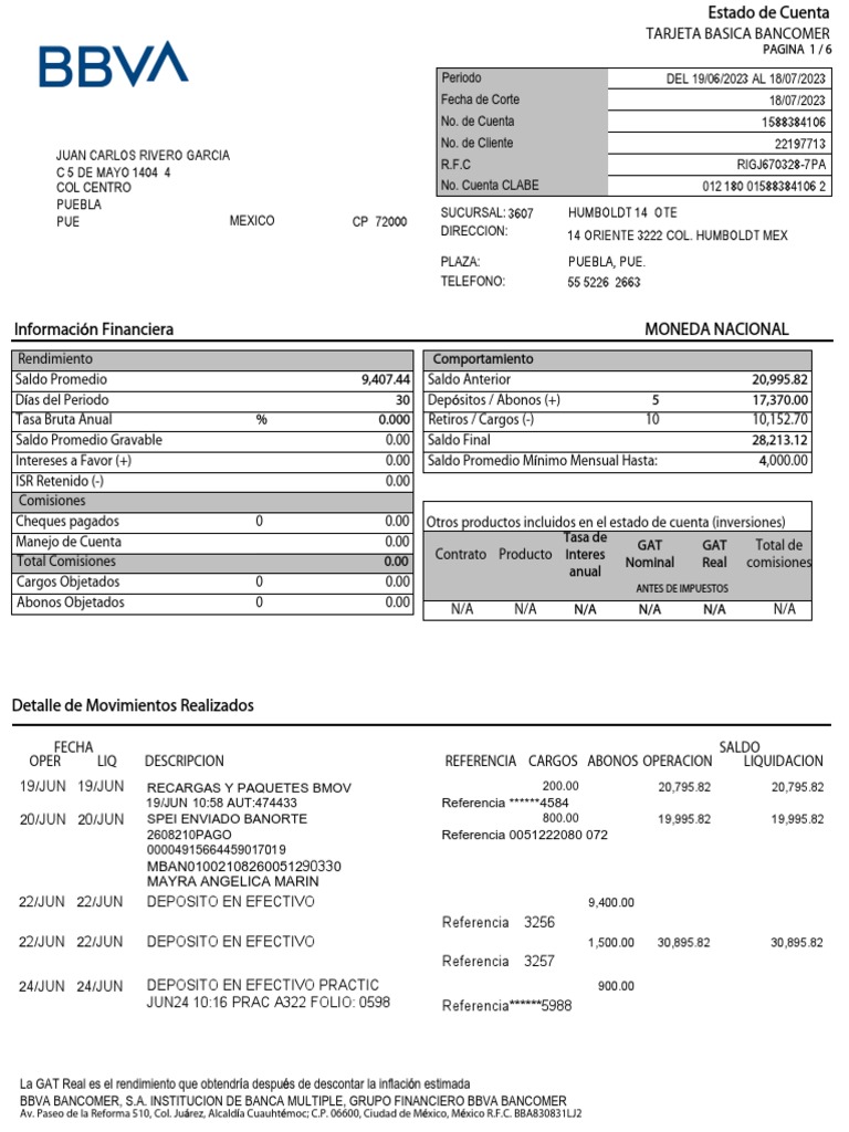 Caratula Bbva | PDF | Servicios financieros | Bancario
