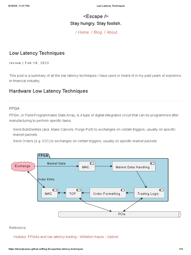 HFT - Hardware Low Latency Techniques | PDF | Central Processing Unit | Thread (Computing)