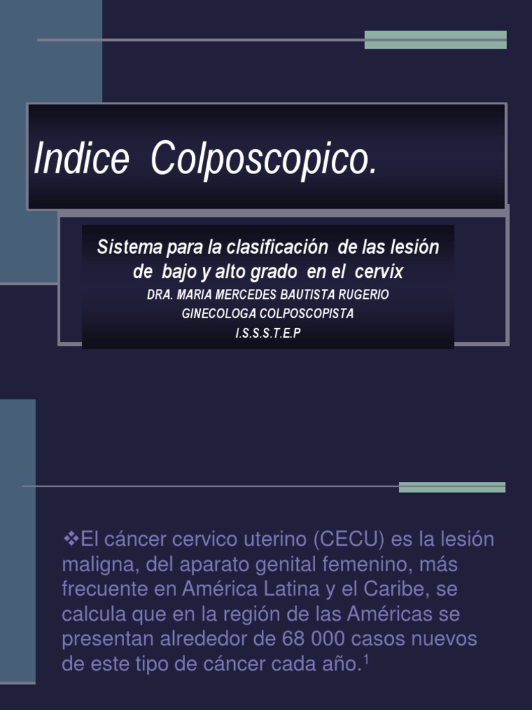 Indice Colposcopico | PDF | Cáncer de cuello uterino | Ginecología