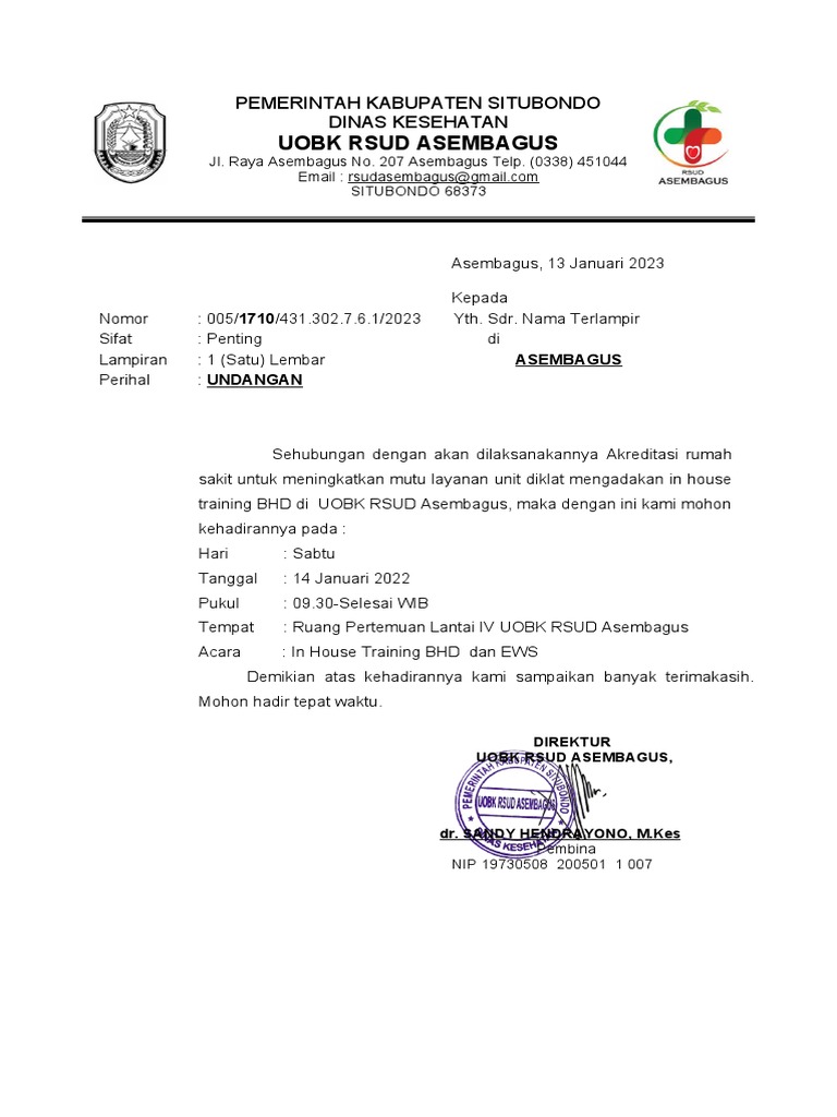 Undangan IHT BHD Dan EWS | PDF