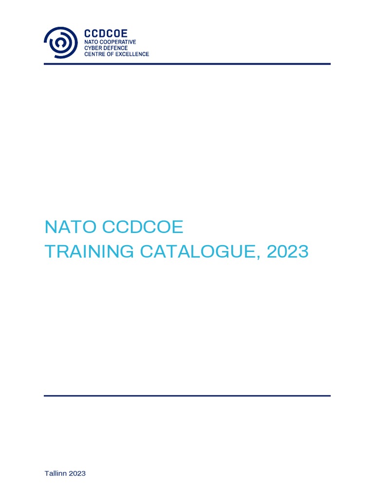 2023 NATO CCD COE Training Catalogue Final | PDF | Security | Computer Security