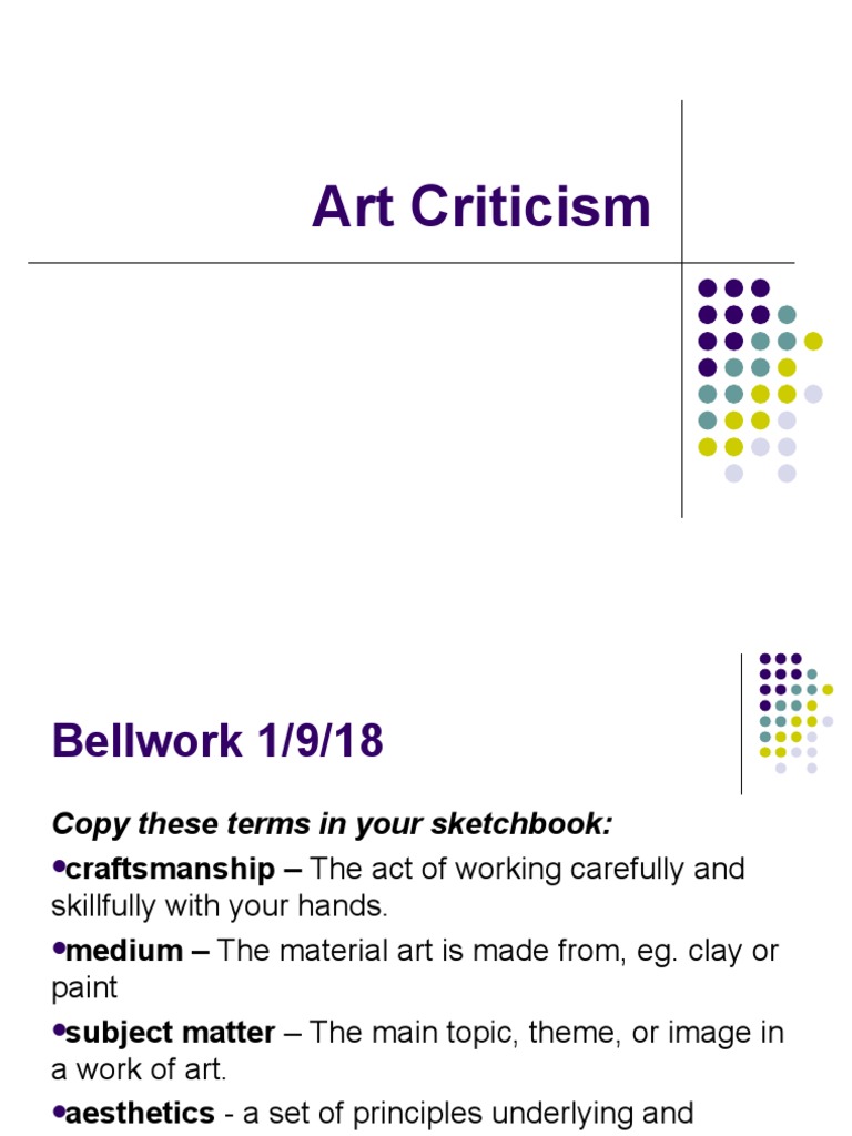 Art Criticism and Critique Guide | PDF | Composition (Visual Arts ...