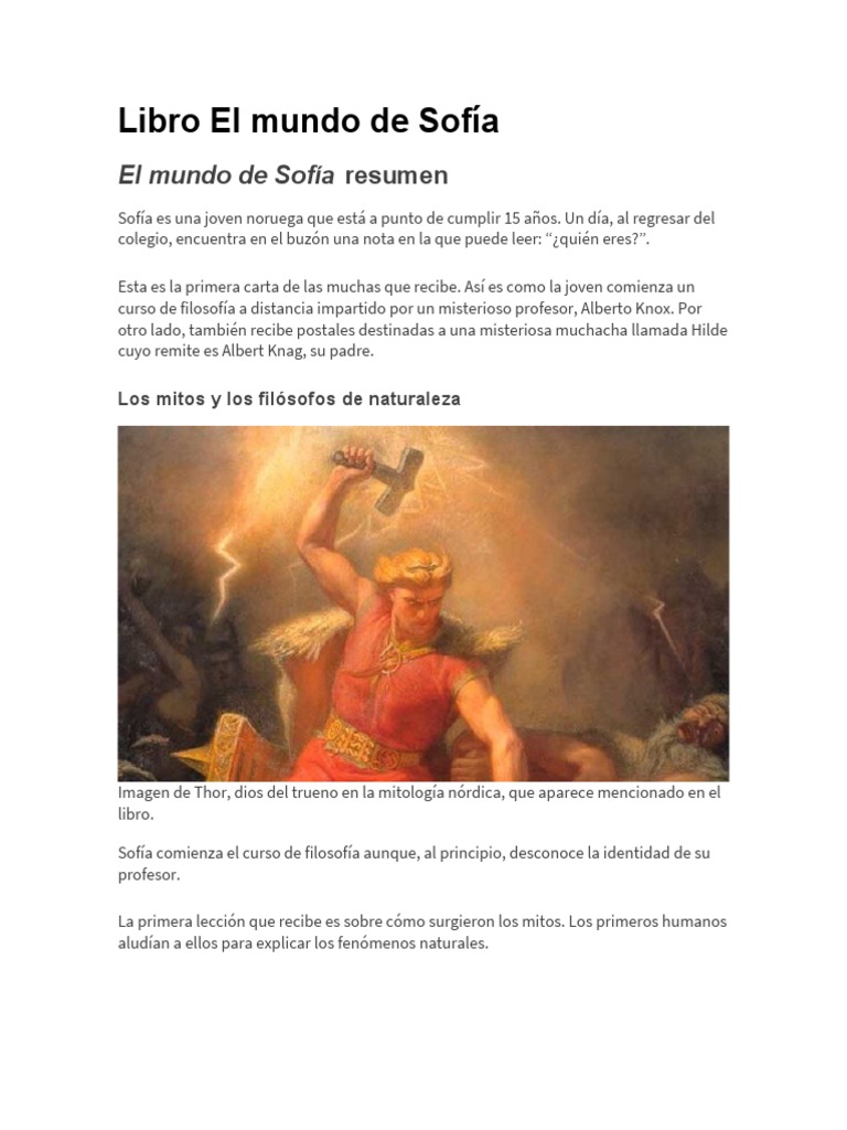 Libro El Mundo de Sofía | PDF