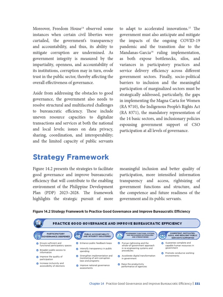 Philippine Development Plan 2023 2028 With Link 351 450 Pdf