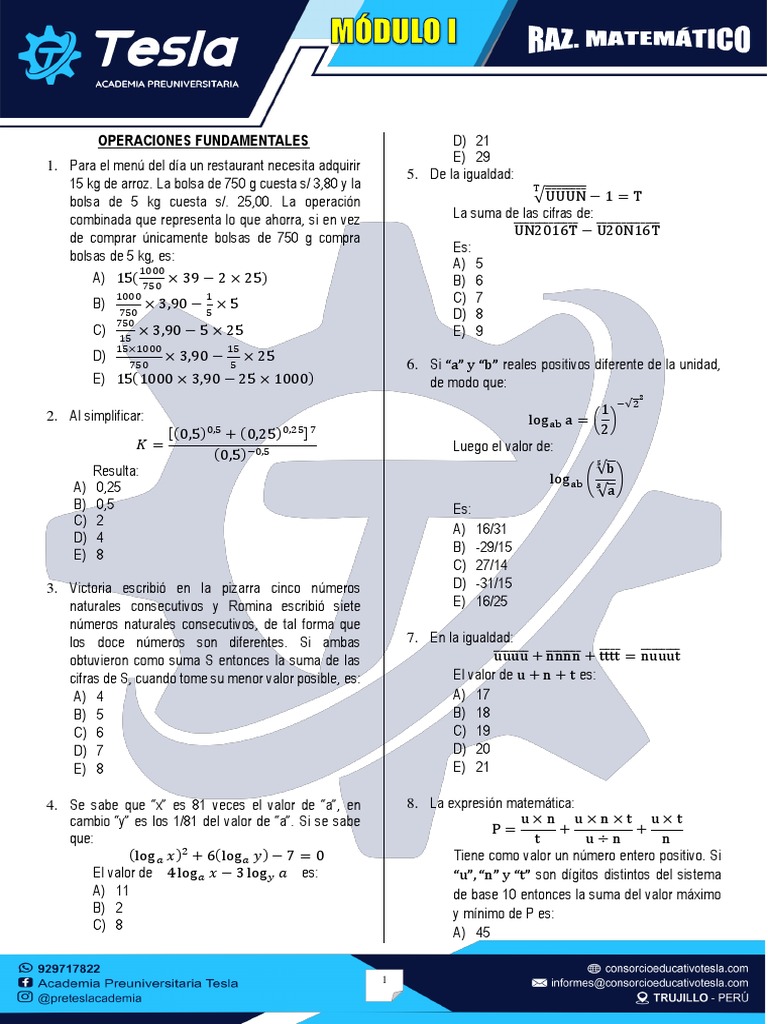 Problemas Matemáticos Avanzados | PDF | Entero | Exponenciación