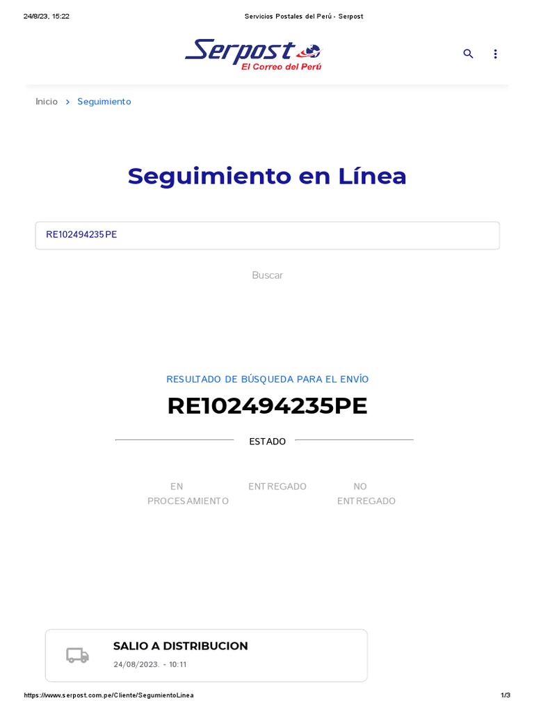 SERPOST SEGUIMIENTO | PDF | Industrias de servicio