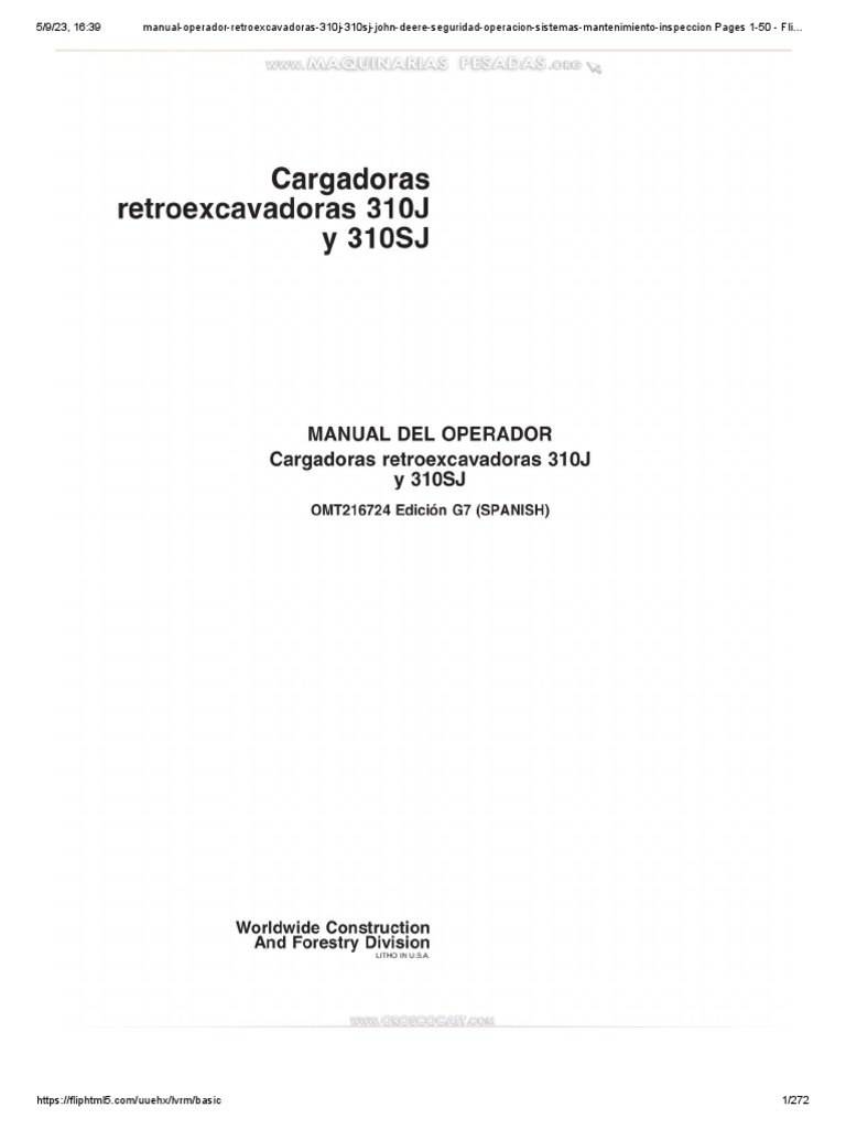 Manual-Operador-Retroexcavadoras-310j-310sj-John-Deere-Seguridad ...