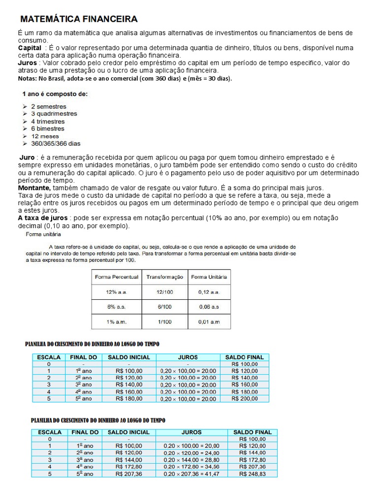 Eletiva de Matematica Financiera | PDF
