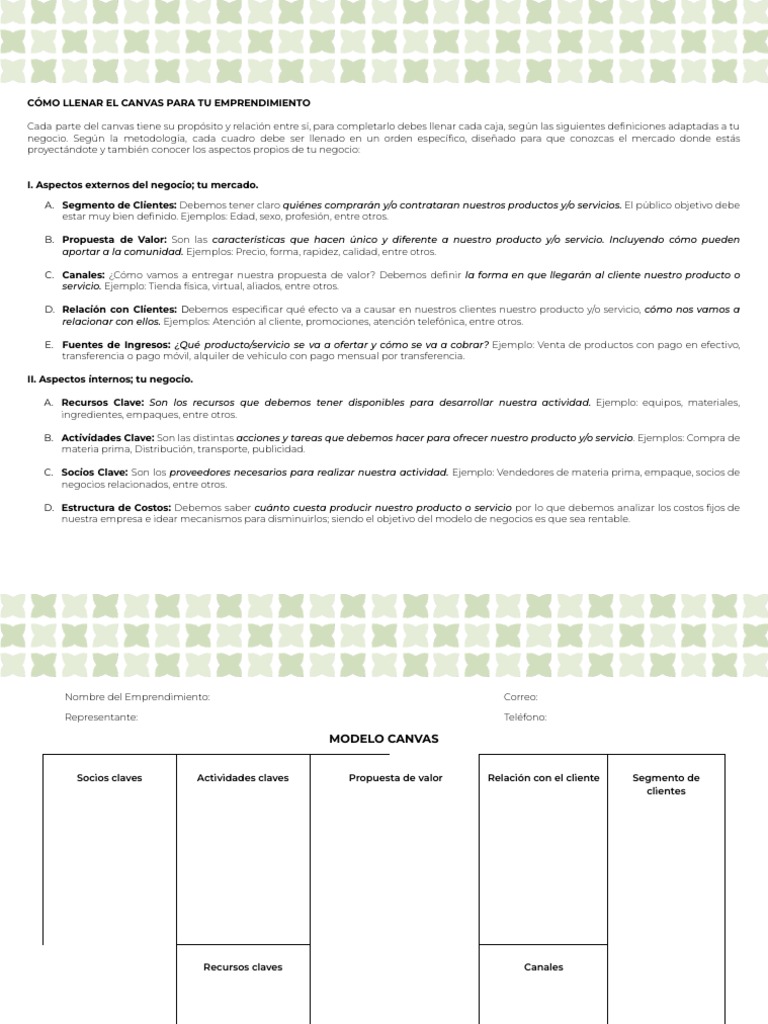 (DESCARGABLE) - Modelo Canvas | PDF | Producto (Negocio) | Cliente