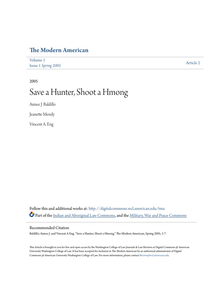 Save A Hunter Shoot A Hmong | PDF | Social Science