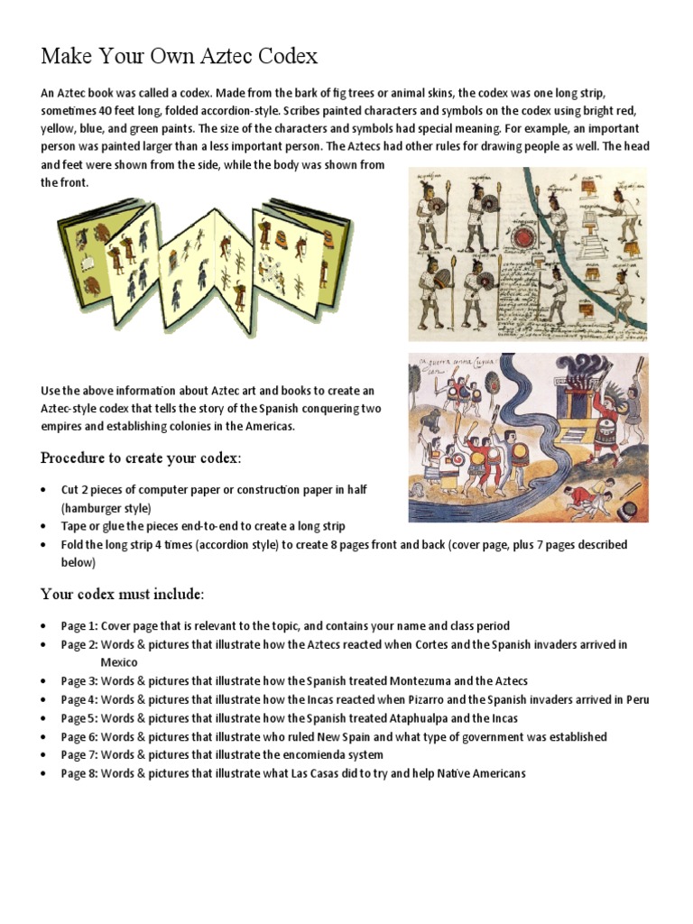Make Your Own Aztec Codex | PDF | Codex | Latin America