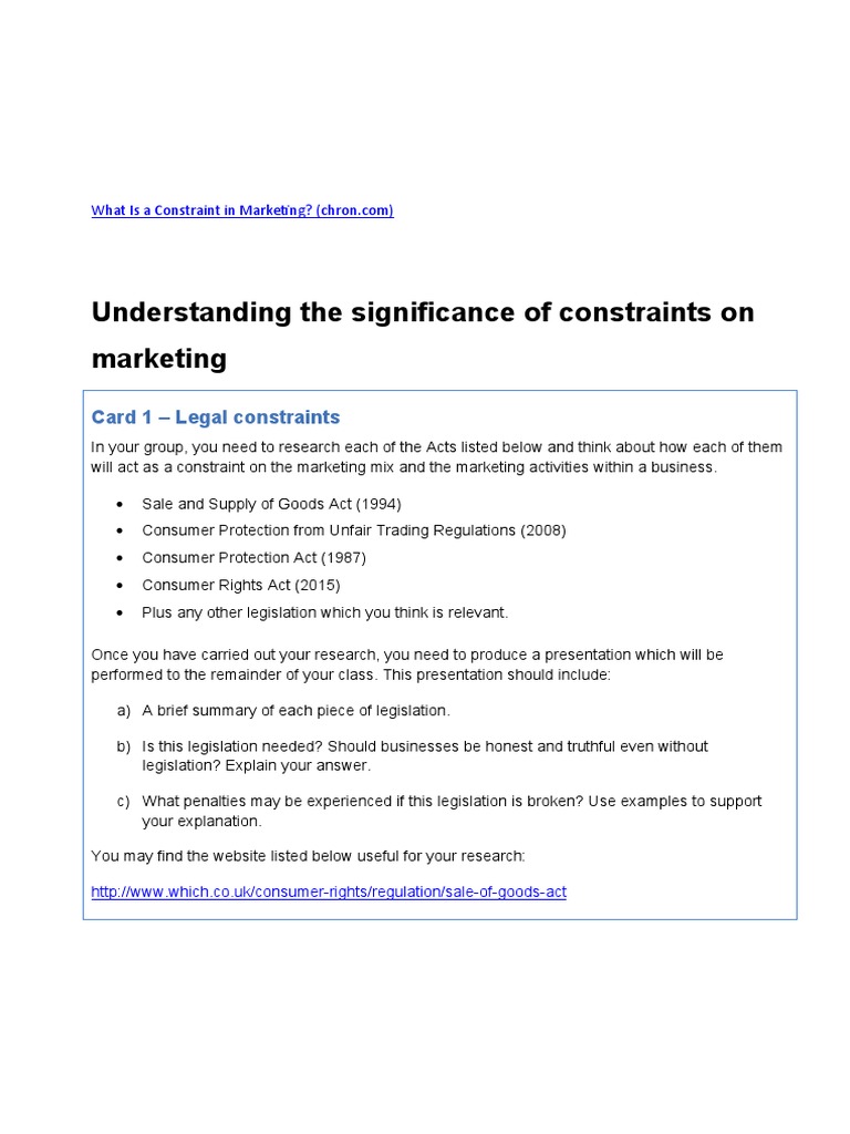 Understanding Marketing Constraints | PDF | Social Media | Popular ...