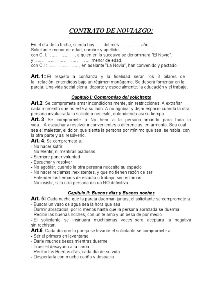 Contrato de Noviazgo | PDF