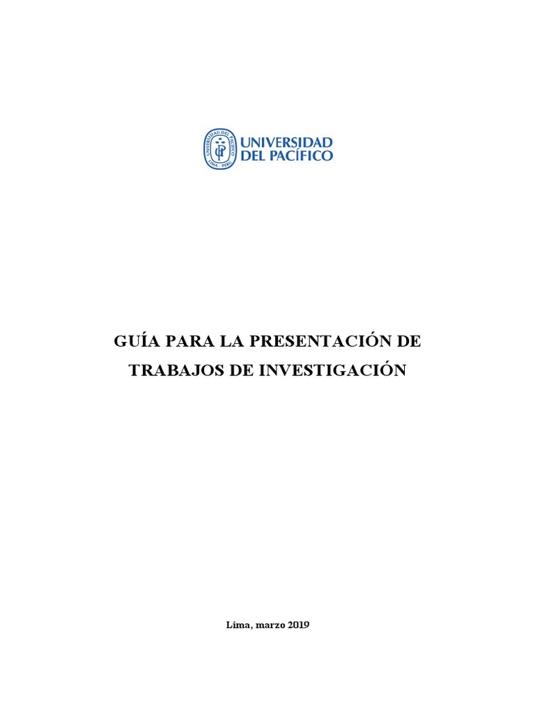 Guia para La Presentacion de Trabajos de Investigacion | PDF | Comunicación escrita