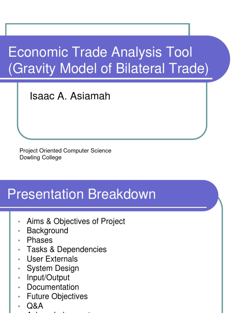 Economic Trade Analysis Tool (Gravity Model of Bilateral Trade) | PDF ...