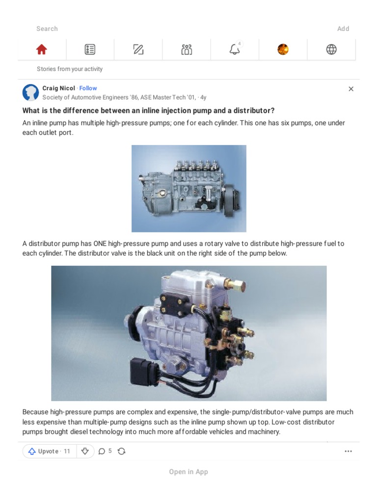 Inline vs Distributor Injection Pumps | PDF | Pump