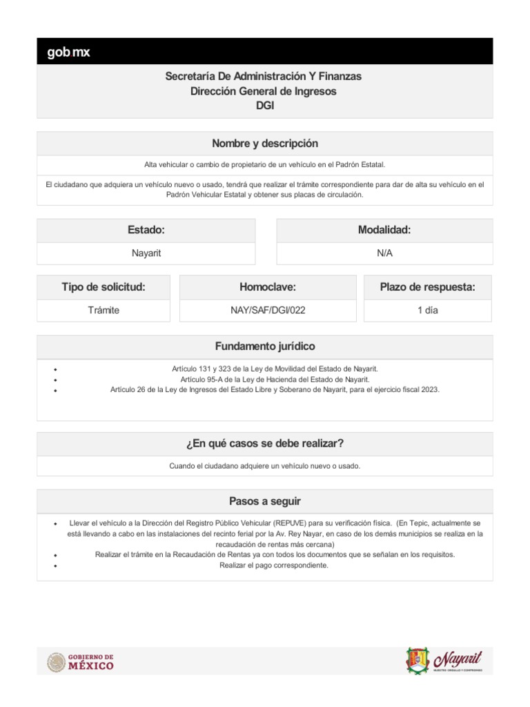 Gob MX: Secretaría de Administración Y Finanzas Dirección General de ...
