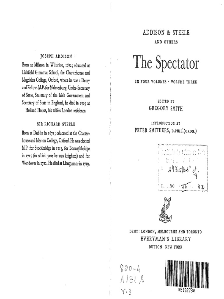 The Spectator, Nos 409 and 411-421 | PDF The Spectator, Nos 409 and 411-421 | PDF