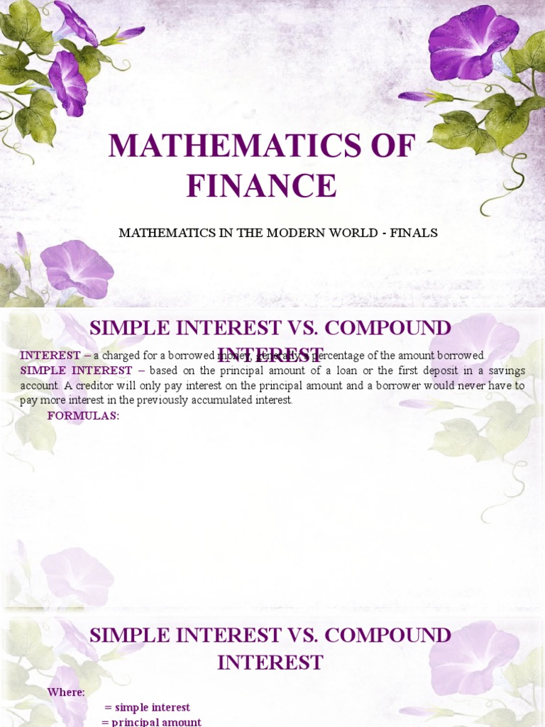 Mathematics in The Modern World Lesson 1 2 Finals | PDF | Interest ...