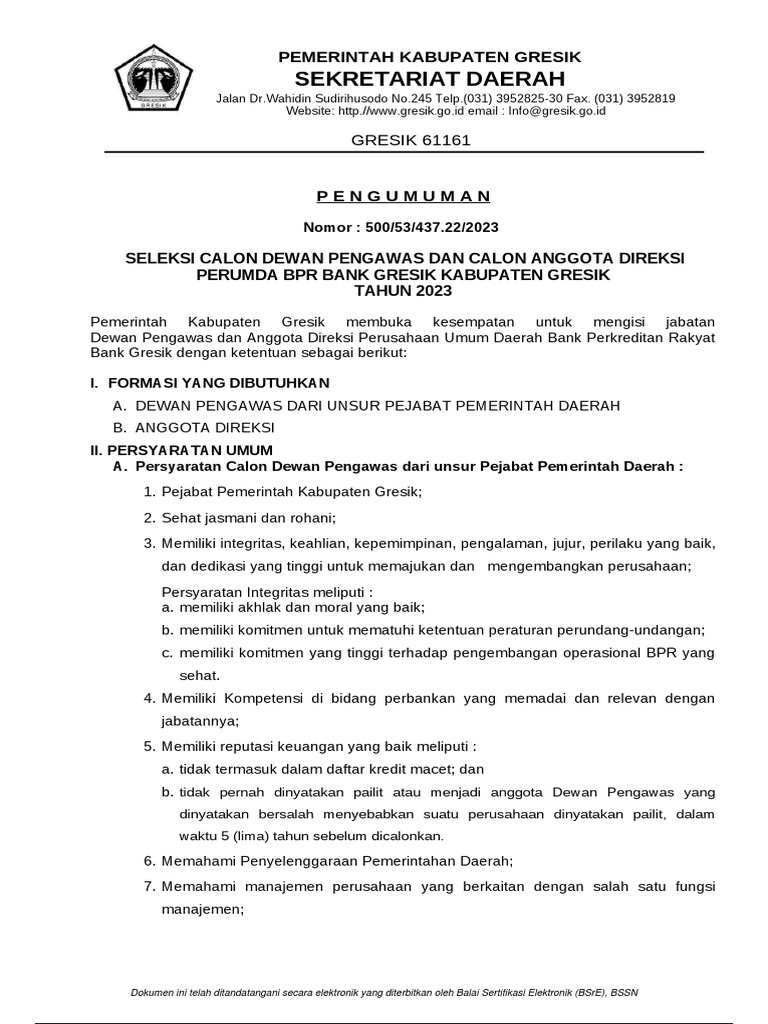 1684151637-Perumda Bank BPR Gresik | PDF