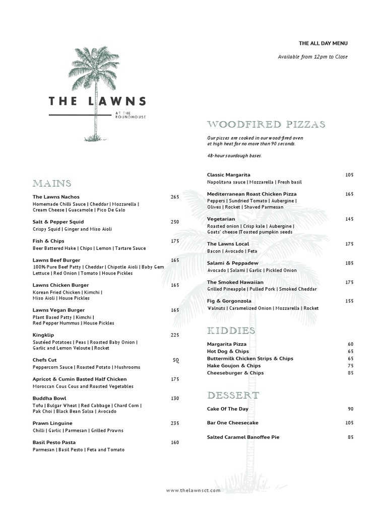 The Lawns Main-Menu | PDF | Hamburgers | French Fries