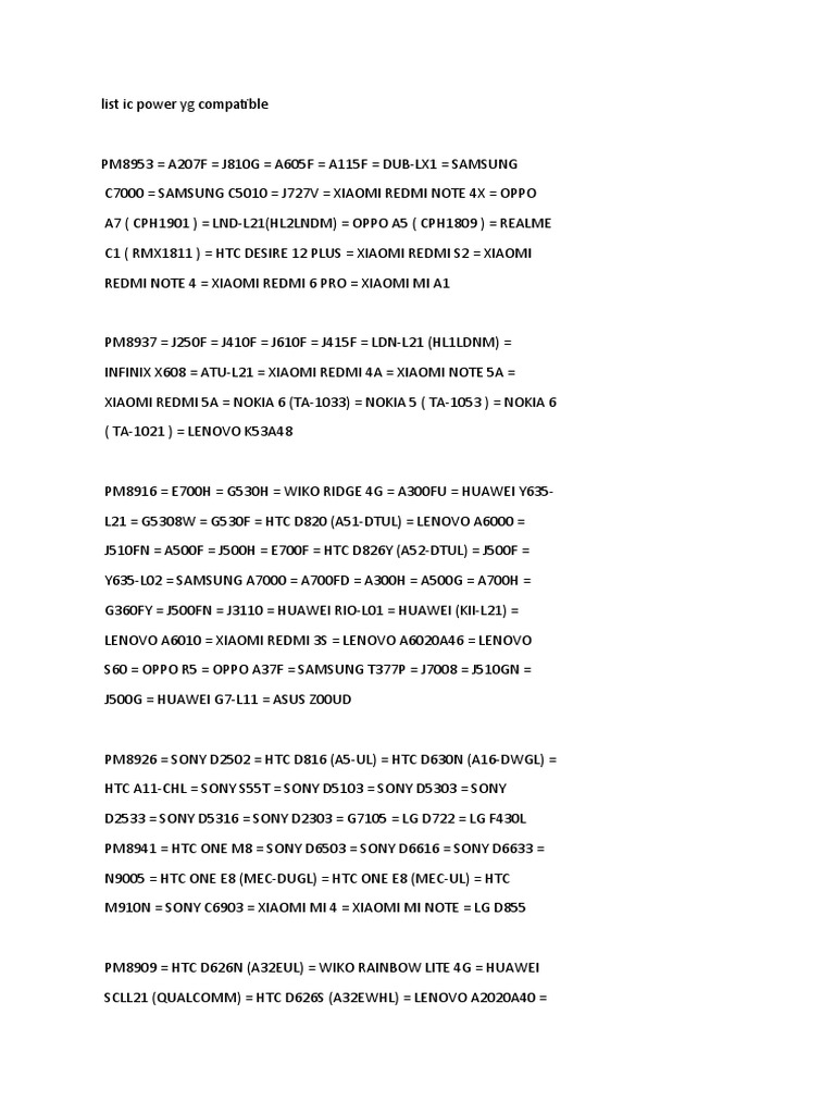 List Ic Power | Download Free PDF | Mobile Telecommunications User Equipment ...