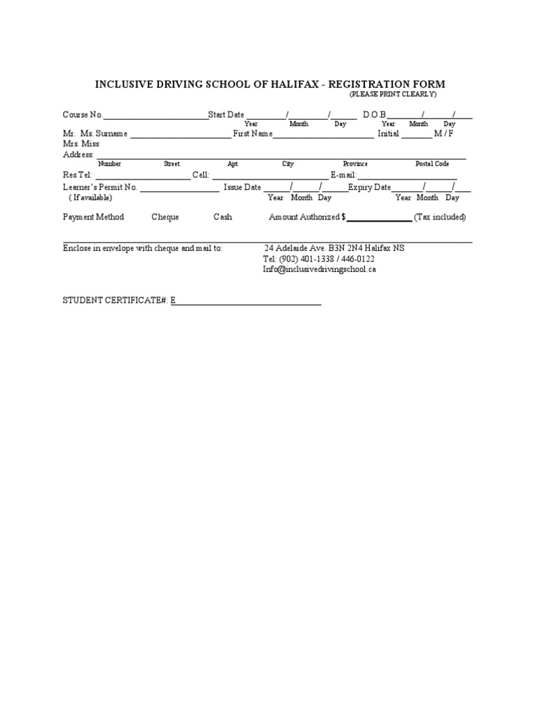 Registration Form | PDF