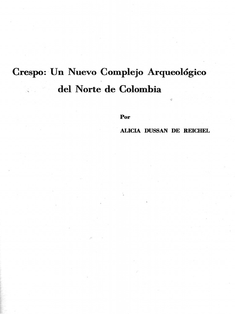Crespo Un Nuevo Complejo Arqueológico Del Norte de Colombia | PDF ...