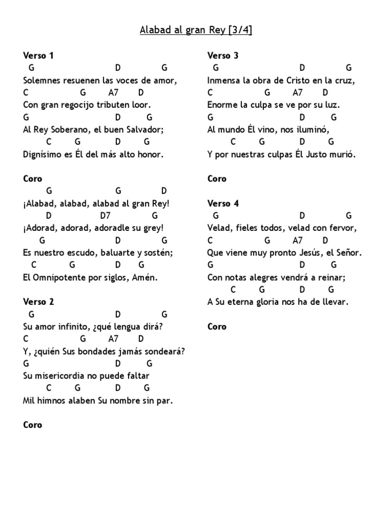 Alabad Al Gran Rey en G | PDF