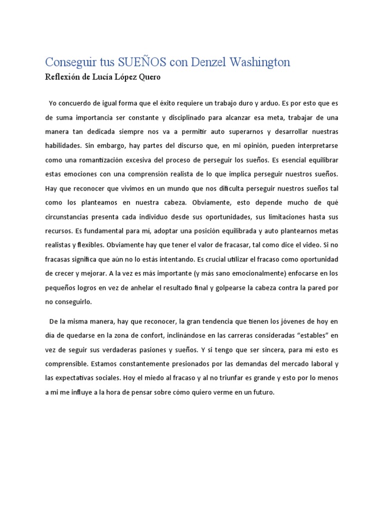 Conseguir Tus SUEÑOS Con Denzel Washington | PDF