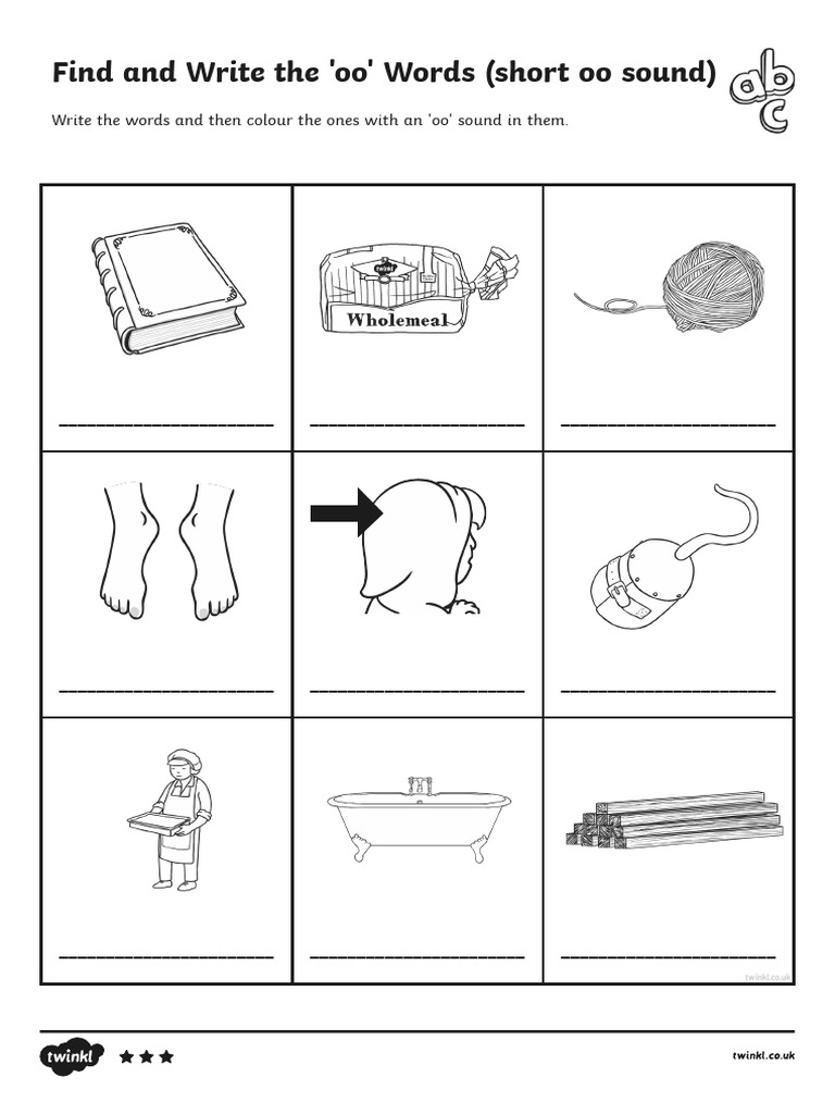 T L 51784 Find and Write The Short Oo Sound Words Differentiated ...