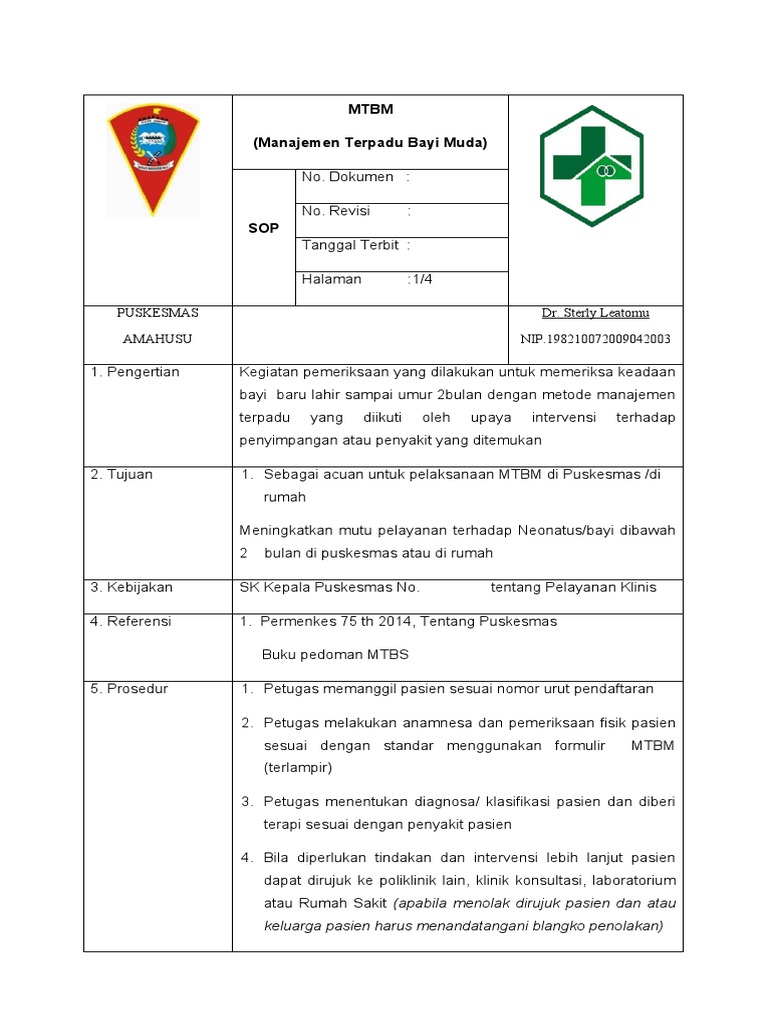 Sop MTBM | PDF | Pengembangan Diri | Kesehatan Holistik