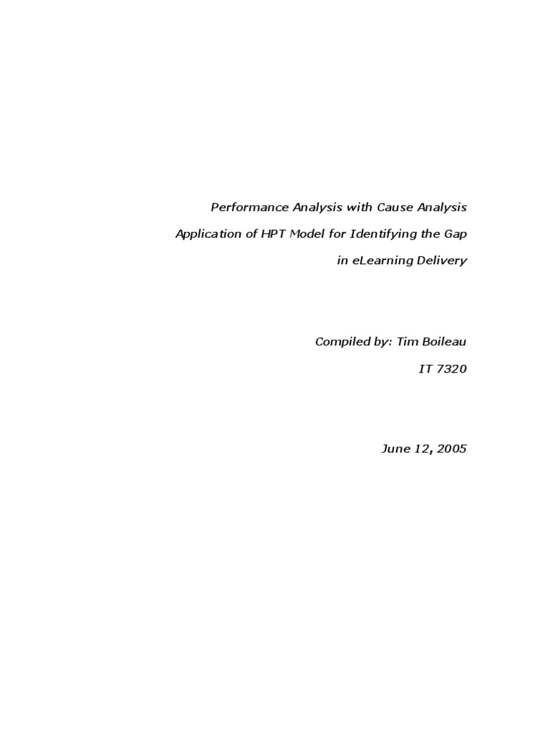 Perf Analysis | PDF | Educational Technology | Instructional Design