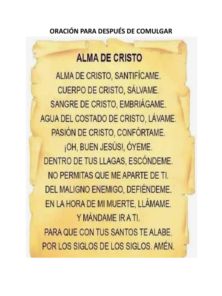 Oración Alma de Cristo | PDF