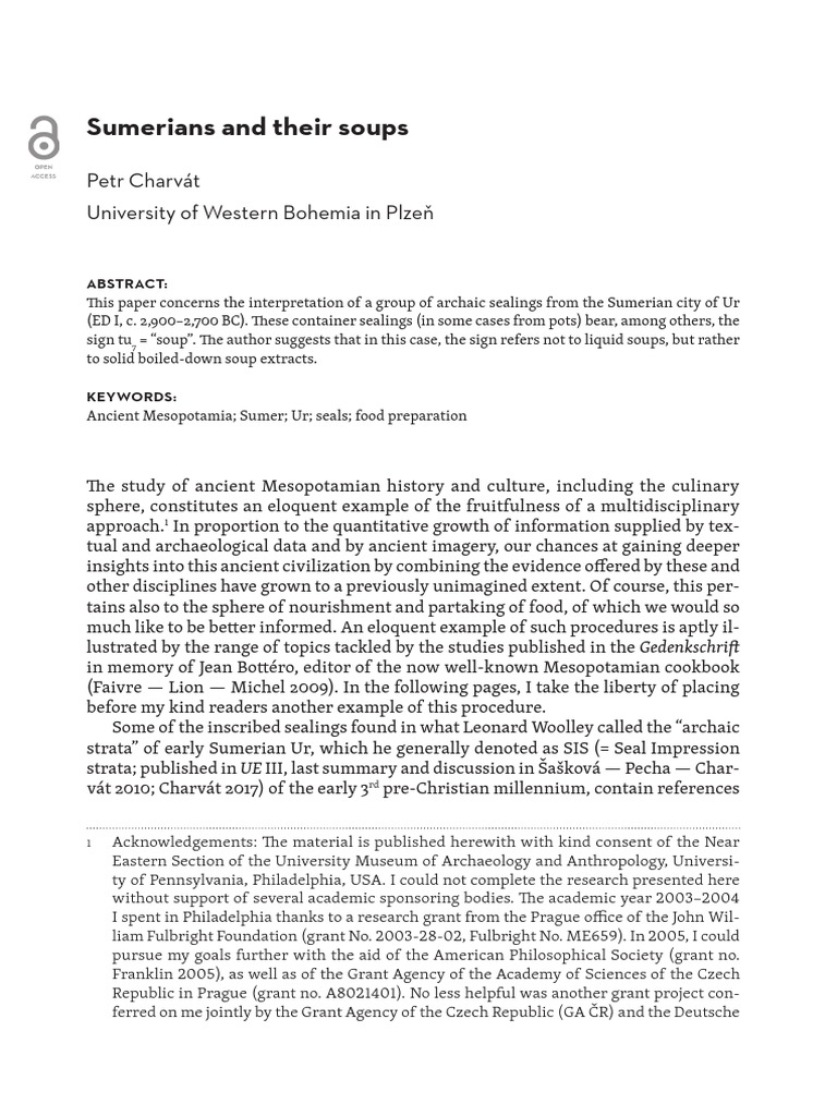 Sumerians and Their Soups | PDF