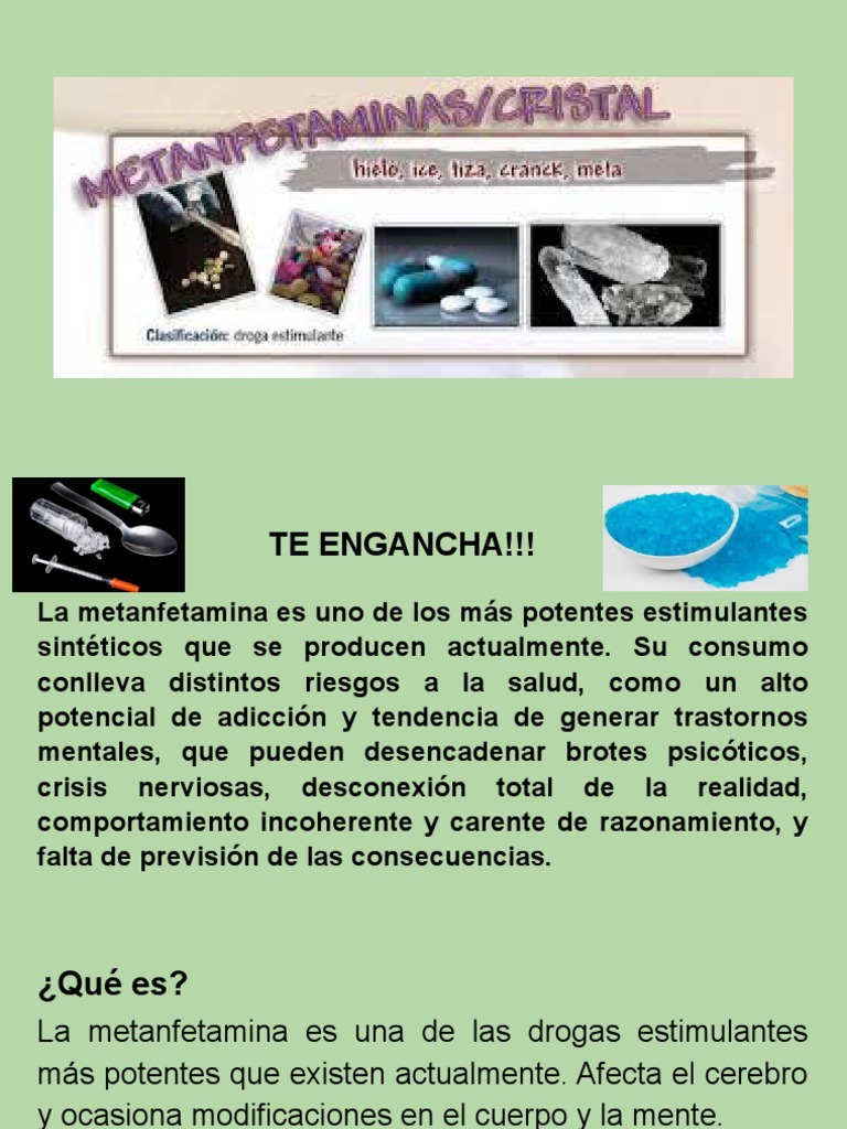 Efectos y riesgos de la metanfetamina | PDF | Metanfetamina | Drogas