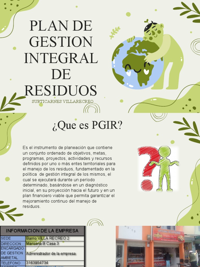 Plan de Gestion Integral de Residuos - Carniceria | PDF | Residuos | Carne