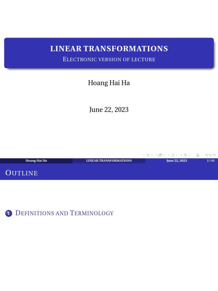 Linear Transformation | Download Free PDF | Linear Map | Matrix ...
