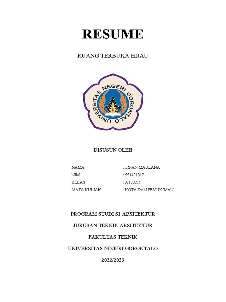 Ruang Terbuka Hijau | PDF