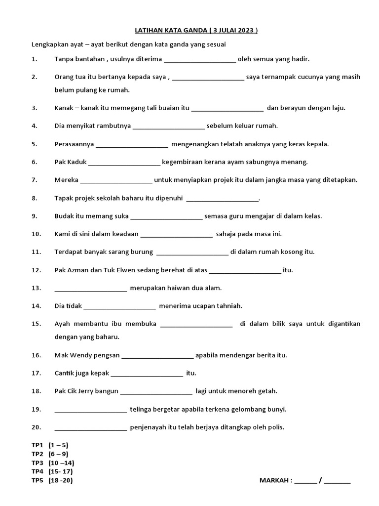 Latihan Kata Ganda | PDF
