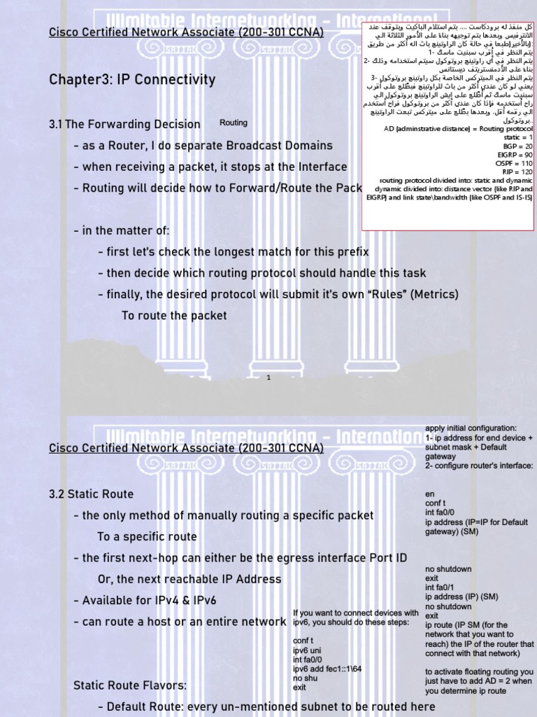 Chapter3 IP Connectivity | PDF | Ip Address | Routing