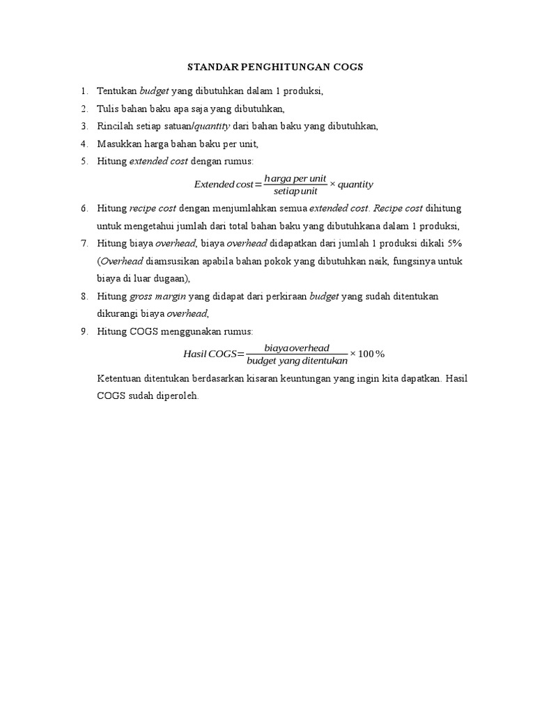 Panduan Menghitung COGS Efektif | PDF