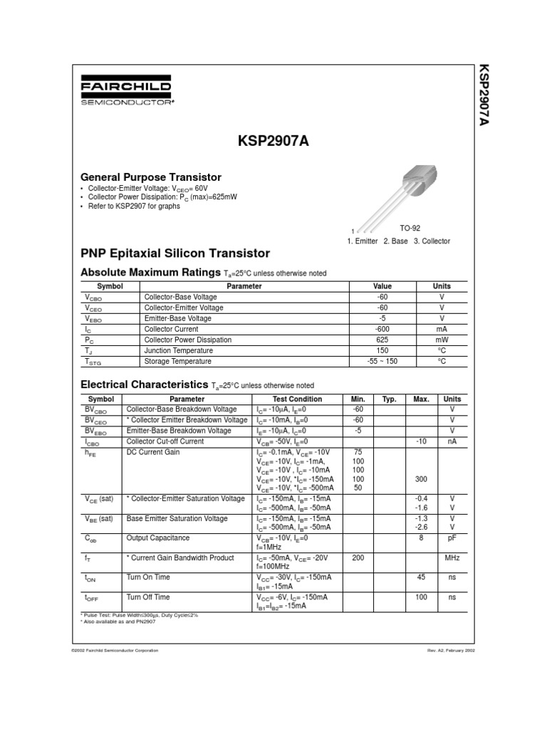 2907A Transistor | PDF | Transistor | Semiconductor Devices