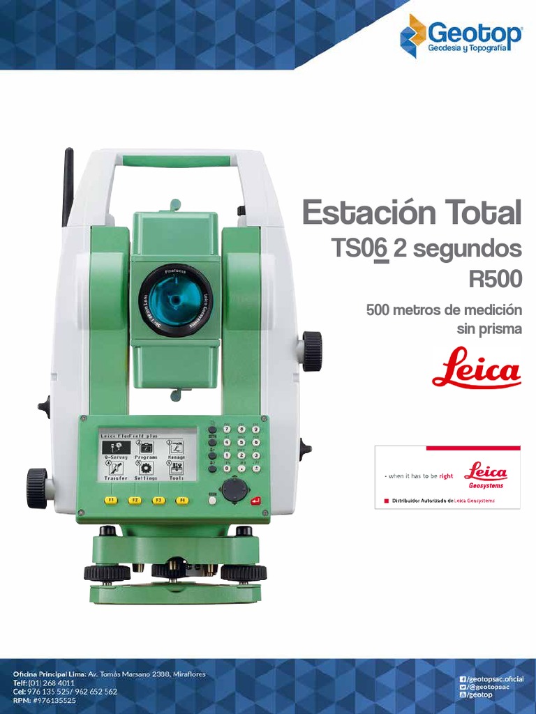 Estacion Total Leica ts06 2 Seg r500 Geotop | PDF | Ingeniería Informática | Informática