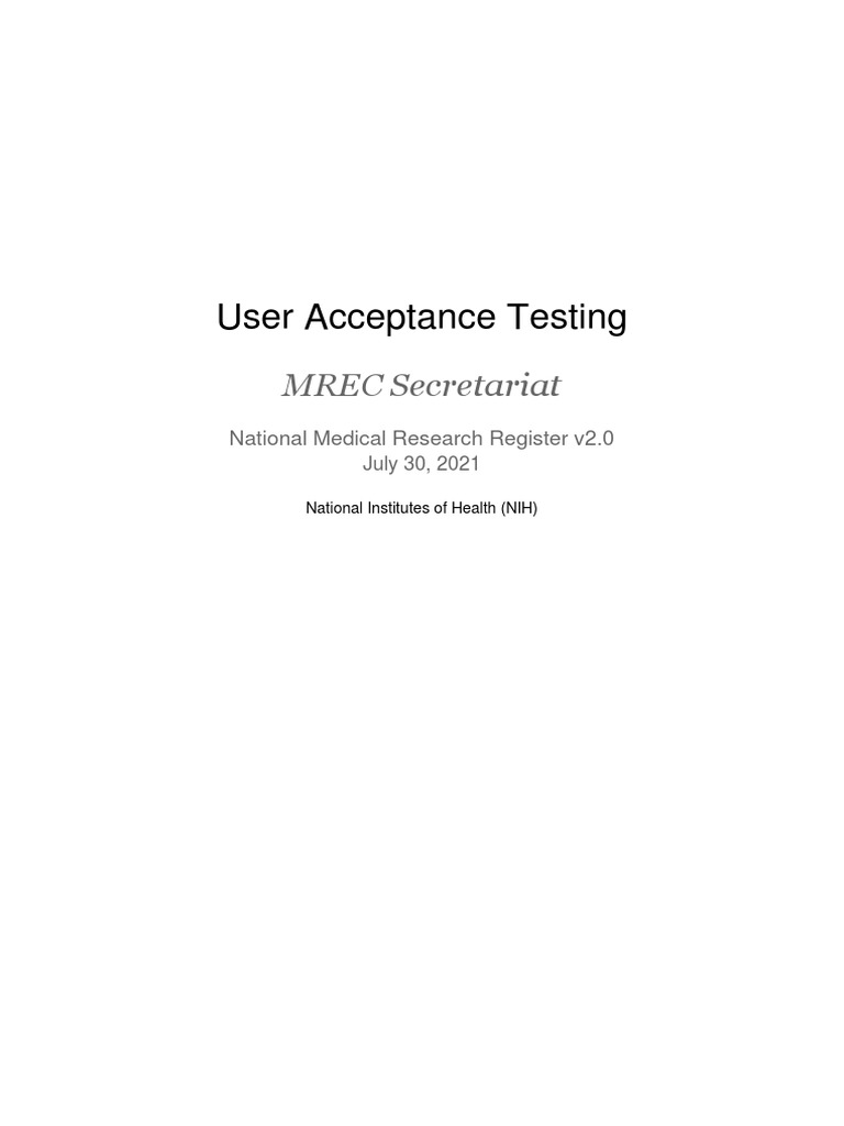 User Acceptance Testing for NMRR System | PDF | Icon (Computing) | Software