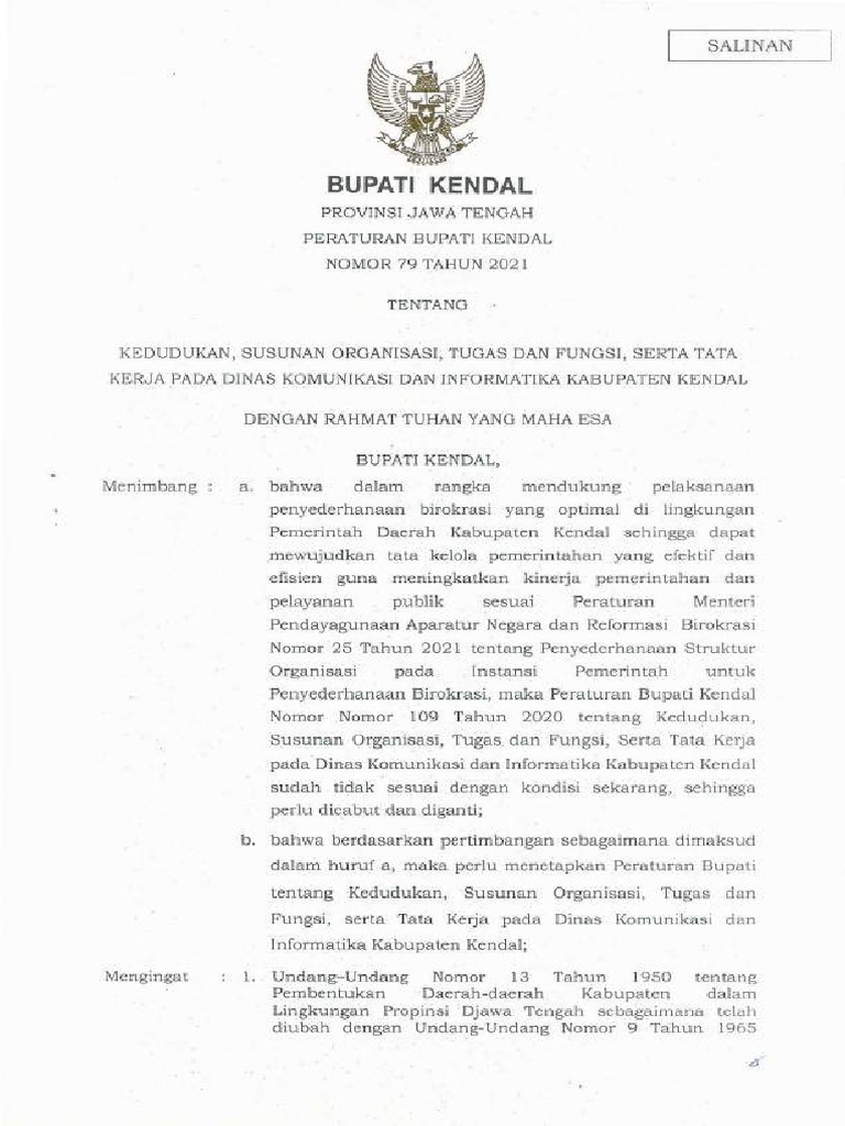 Perbup 2021 079 | PDF