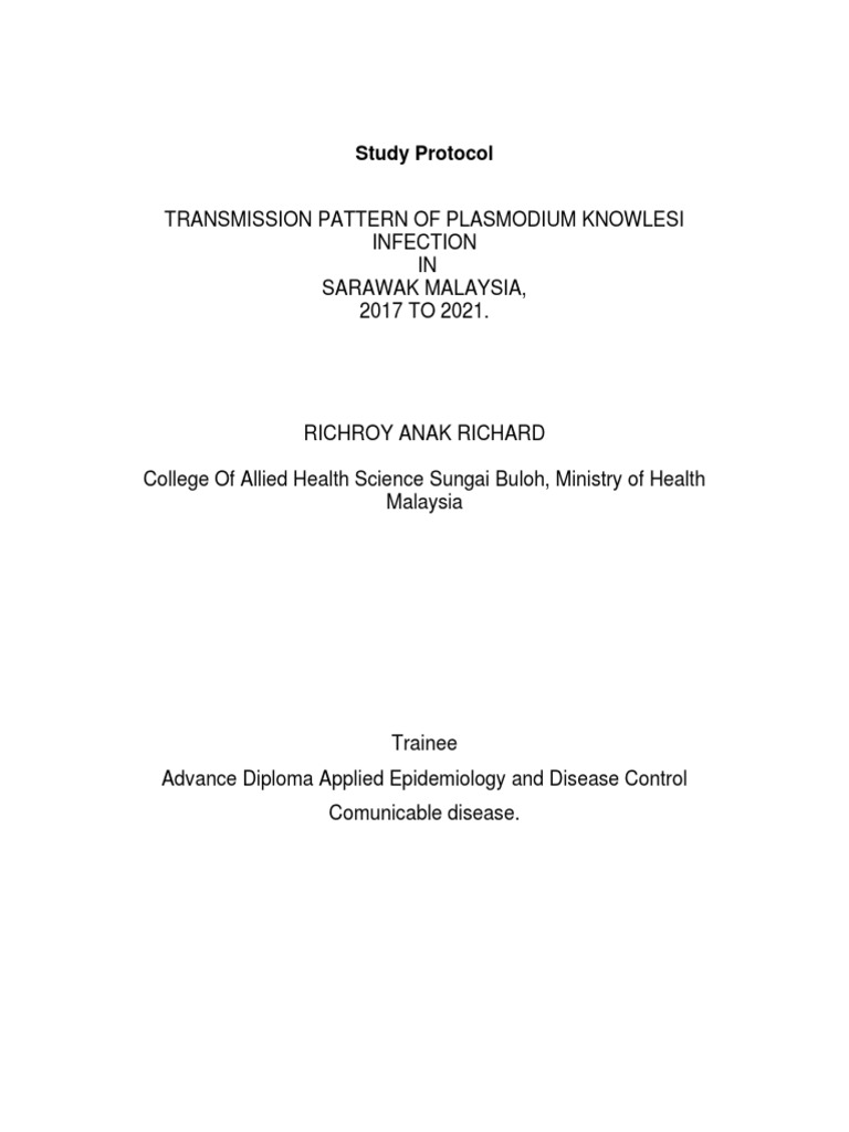 XeuG0Dhzresearch Protocol | PDF | Malaria | Epidemiology