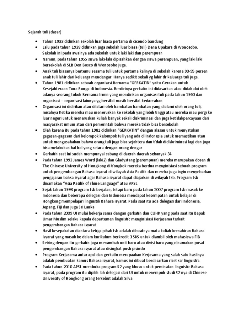 Sejarah Tuli | PDF