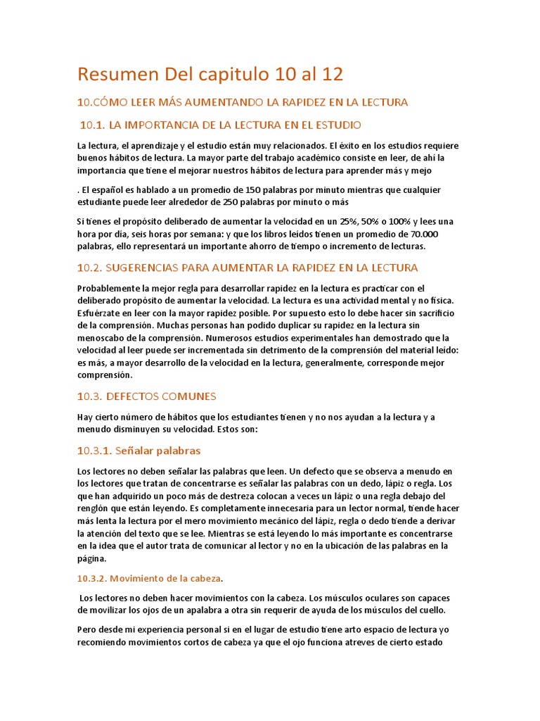 Resumen Del Capitulo 10 Al 12 | PDF